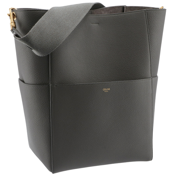 Celine | Bags | Celine Sangle Bucket Shoulder Bag Gray | Poshmark
